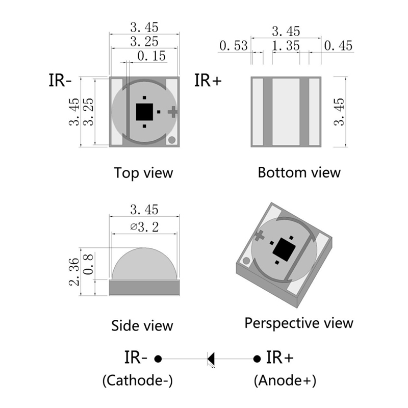 3535 LED Datasheet 3W IR LED Chip Infrared LED 940nm SMD from China ...